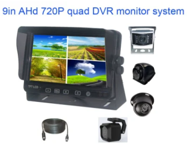 9inch HD 1080P Rear View Quad Car LCD Monitor System